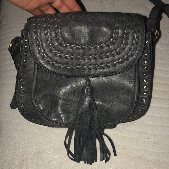 Francesca's Collections | Bags | Francescas Cross Body Dark Grey Purse ...